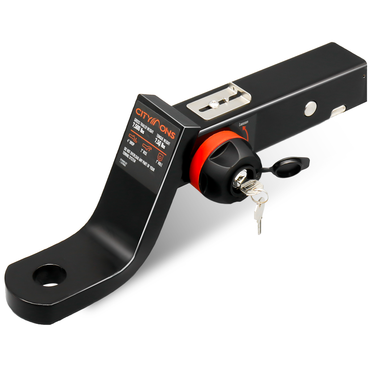 4-Inch Drop Class 4 Trailer Hitch Ball Mount, Fits 2-Inch Receiver ...